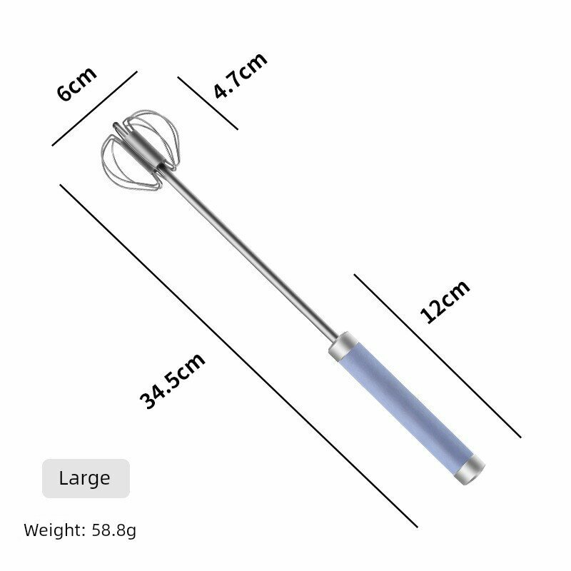 Ручной полуавтоматический вращающийся венчик из нержавеющей стали для взбивания сливок и смешивания. Вся сталь высокого