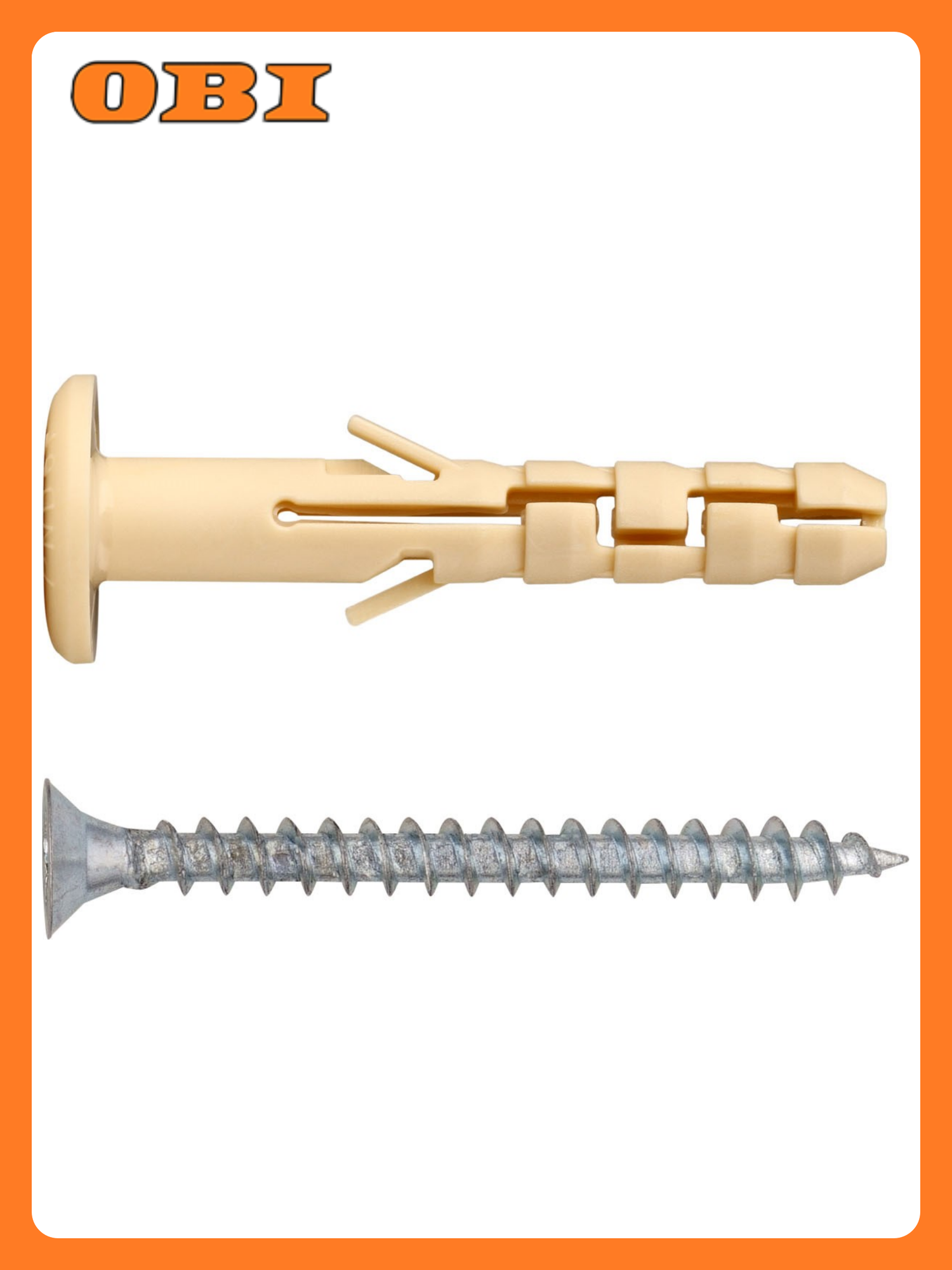 Дюбель распорный европартнер PND F 6x40 с фланцем 14 мм нейлон с шурупом 4х40 мм 40 шт