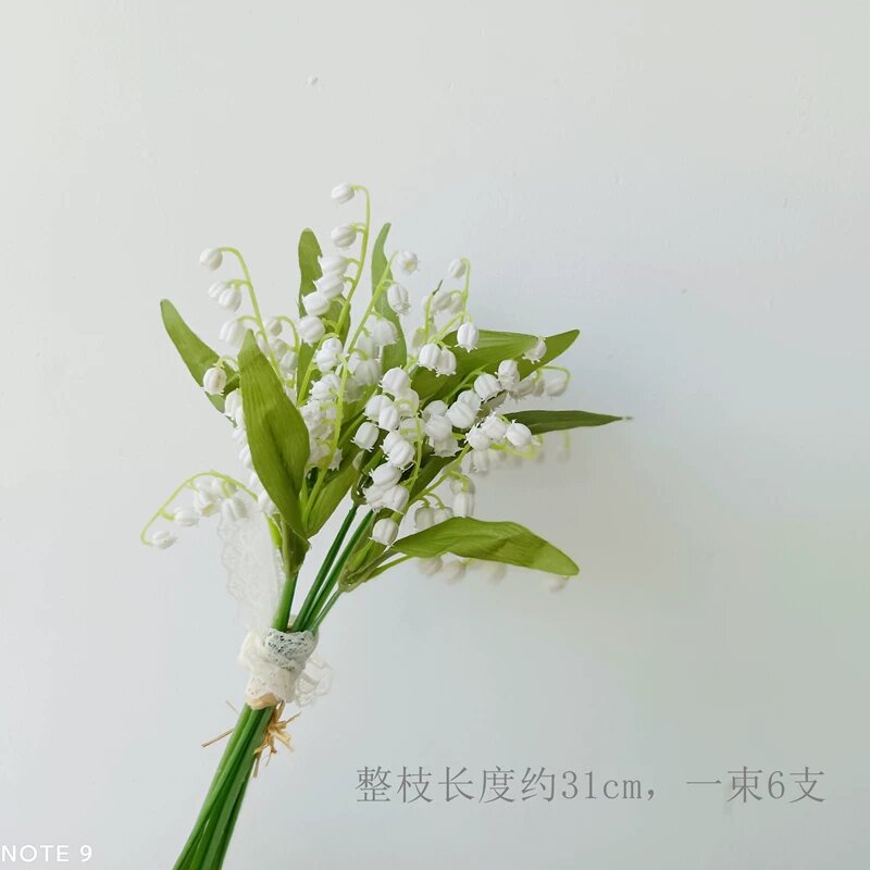 Искусственные лилии конвейера, колокольчики, высококачественный букет невесты из мягкой резины, качественный декор для