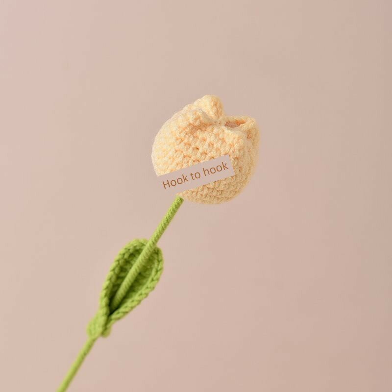 Шерсть ручной работы крючком тюльпан букет ручной вязки крючком домашний подарок лучшего друга готовый продукт желтый