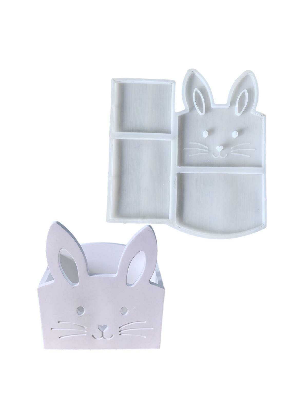 Гибкая силиконовая форма в форме кролика, предназначенная для легкого демонтажа при хранении