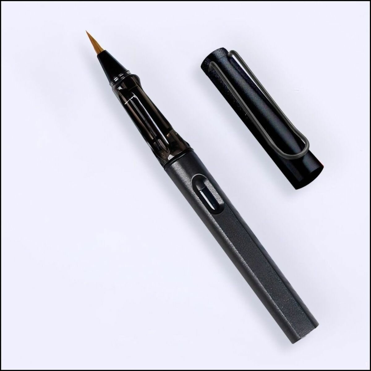 Брашпен Для каллиграфии, Кисть, толщина линии: 0.2 мм, цвет: Черный, 1 шт.