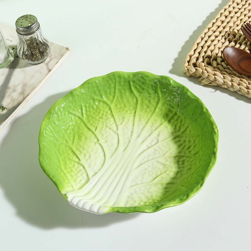 Керамическая суповая тарелка с капустой Байкай