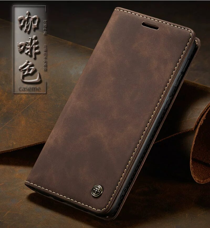 Кофейный съёмный чехол для Xiaomi 11 Youth Edition с магнитной застежкой, узкий защитный чехол