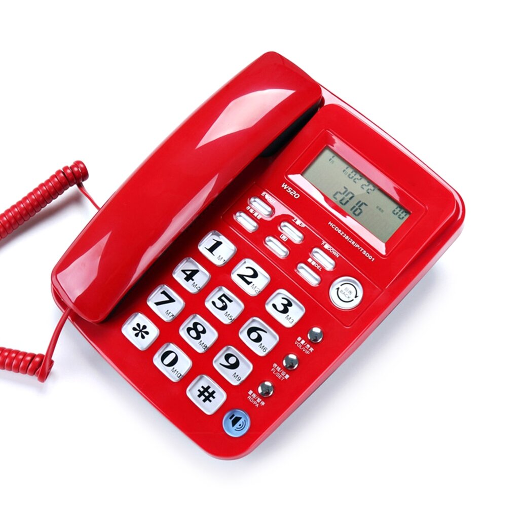 Идентификатор вызывающего абонента домашнего телефона офиса -громкая связь со стационарным телефоном-красный