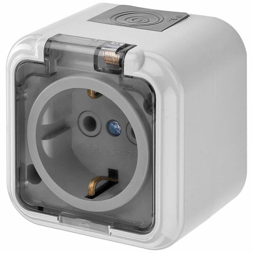 Одноместная розетка BYLECTRICA пралеска аква РА16-297 (02)