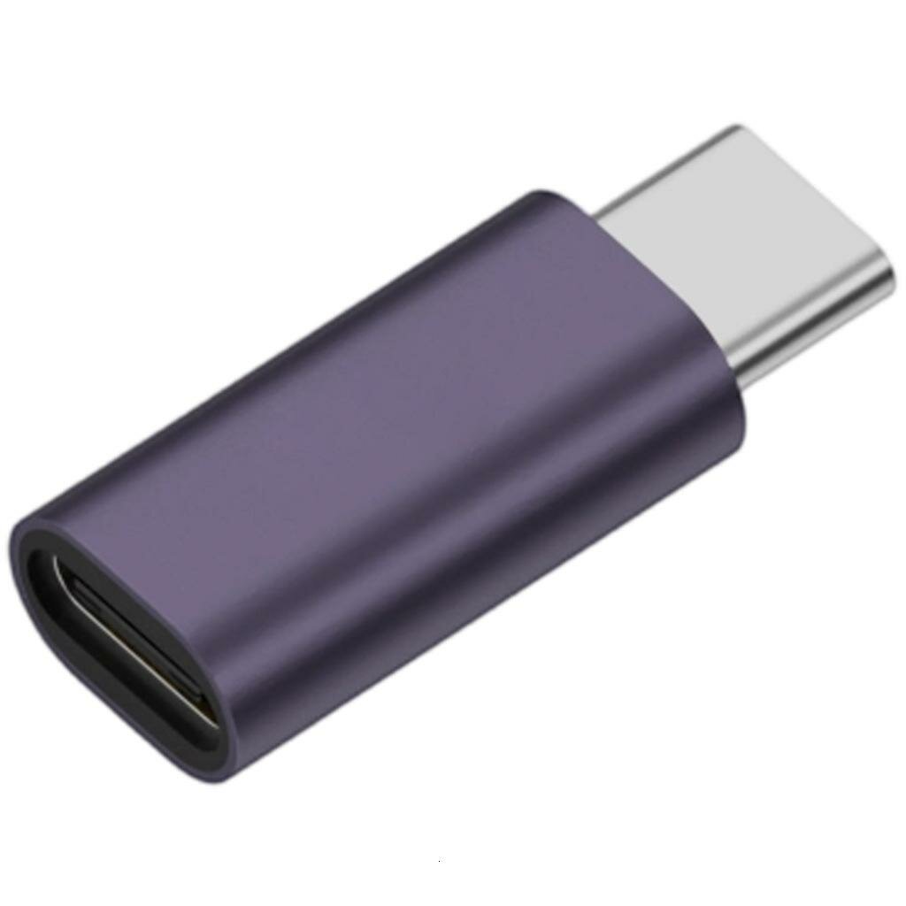 Металлический USB-блокиратор передачи данных, Серо-фиолетовый - C от мужчины к C женщине