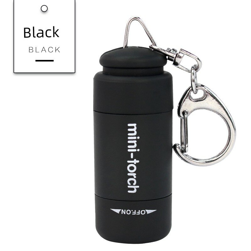USB-заряжаемый мини-фонарик-ключик для детей, черный, яркий сильный свет, компактный портативный наружный