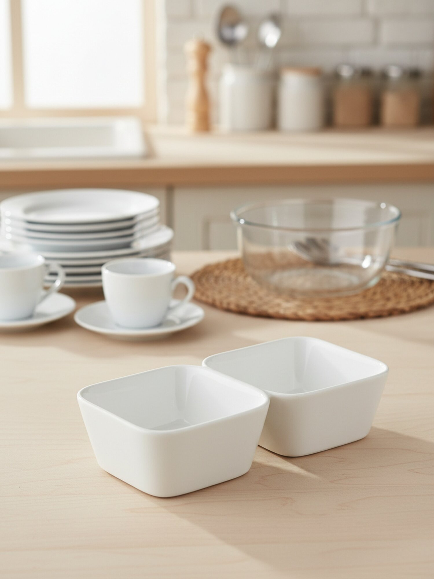 Менажница для сервировки, фарфор, 21.2х10.6х5.3 см, 2 секции, Atmosphere, Menage, AT-K3649