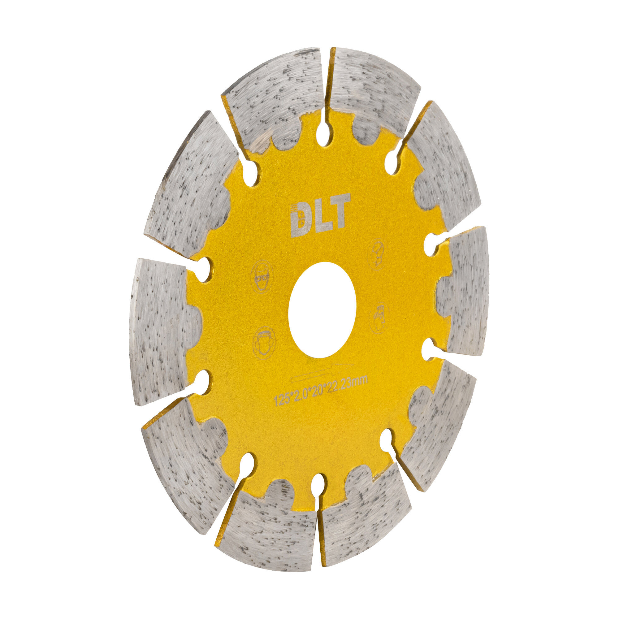 Диск алмазный по бетону DLT№22 (Turbo-V) 125мм, посадочный Ø 22,23мм, толщ.2мм, сегментный, арт.1502