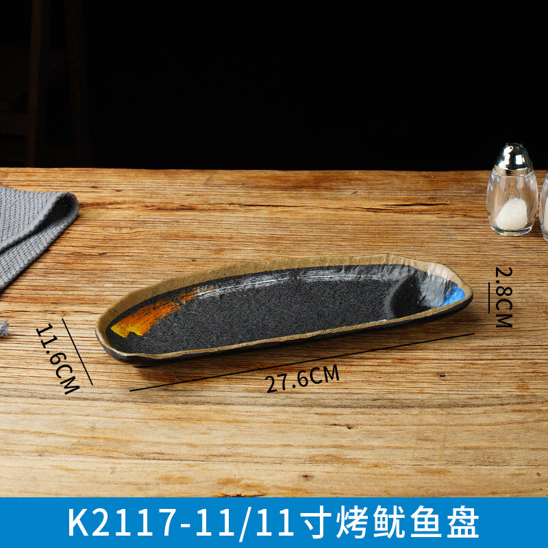 Меламиновая тарелка Суши тарелка Длинная тарелка Прямоугольная тарелка для закусок Тарелка для барбекю Имитация фарфора