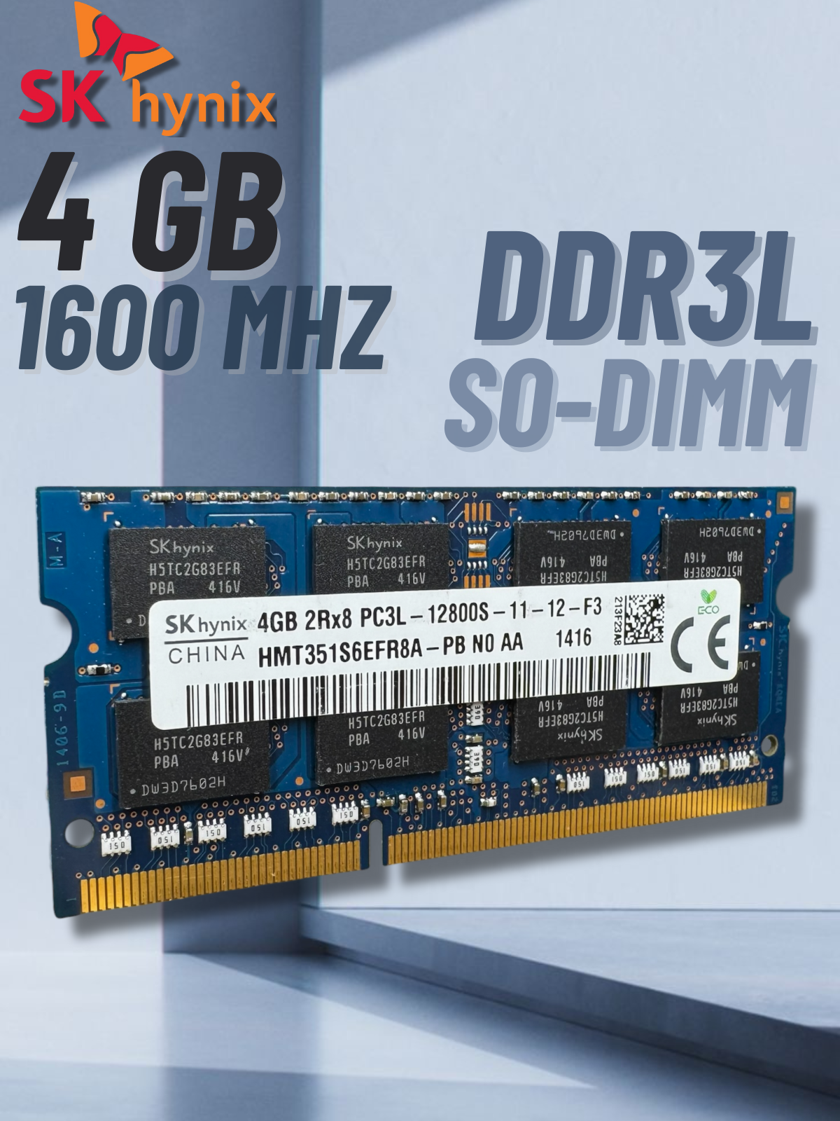 Оперативная память SK Hynix 4 ГБ 2Rx8 DDR3L 1600 МГц SODIMM CL11 HMT451S6MFR8A-PB