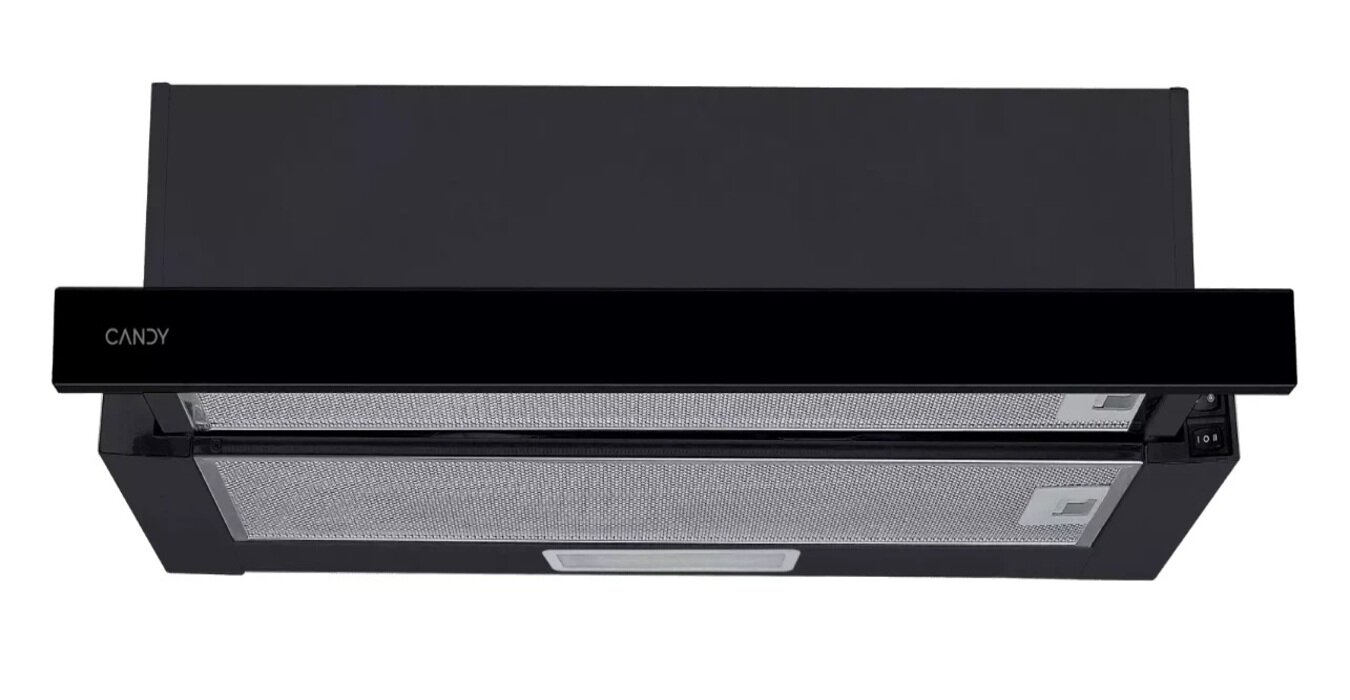 Встраиваемая вытяжка CANDY CBT60RBG-07, светодиодная, черная