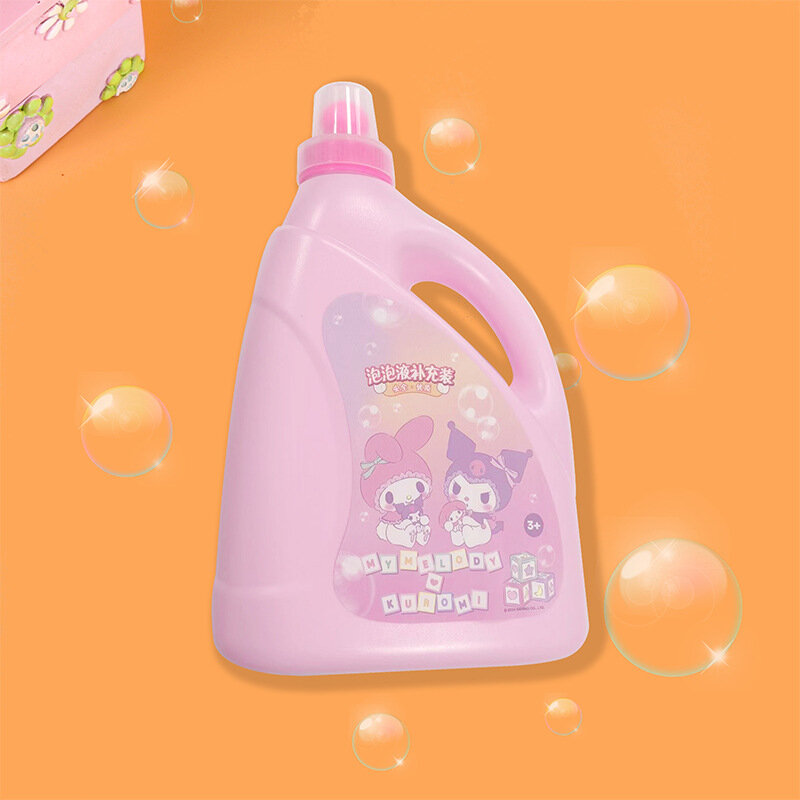 Sanrio Kuromi Пенный раствор 1 л для детей Розовый запасной, Высококачественная пенная жидкость для пенных палочек