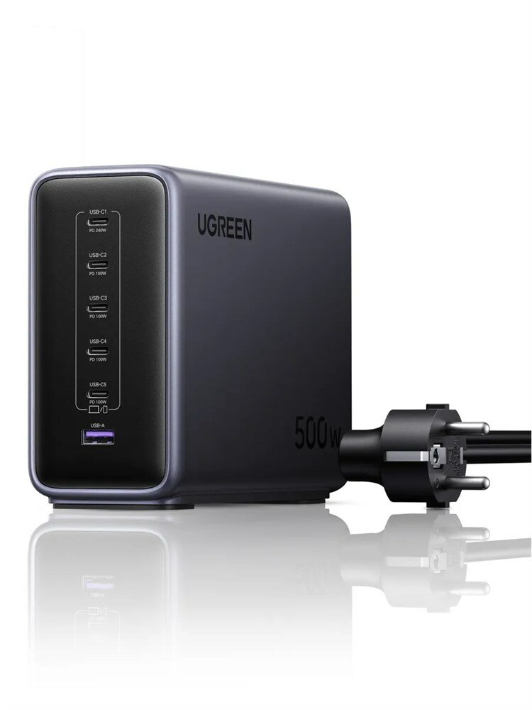 UGREEN Сетевое зарядное устройство UGREEN X759 55550B 500W 6-Port 5C+U GaN Серый