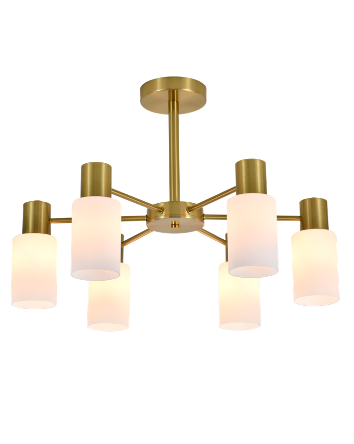 Люстра Престиж античная бронза с белыми матовыми плафонами потолочная на 6 ламп E14