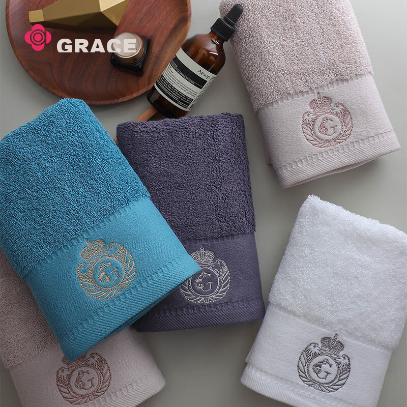 Jieliya Five-Star Hotel Large Towels, 2 Pieces, Pure Cotton, for Home Use, Extra Large And Thick, Absorbent Long-Staple Cotton, Face Towels, 180G/piece