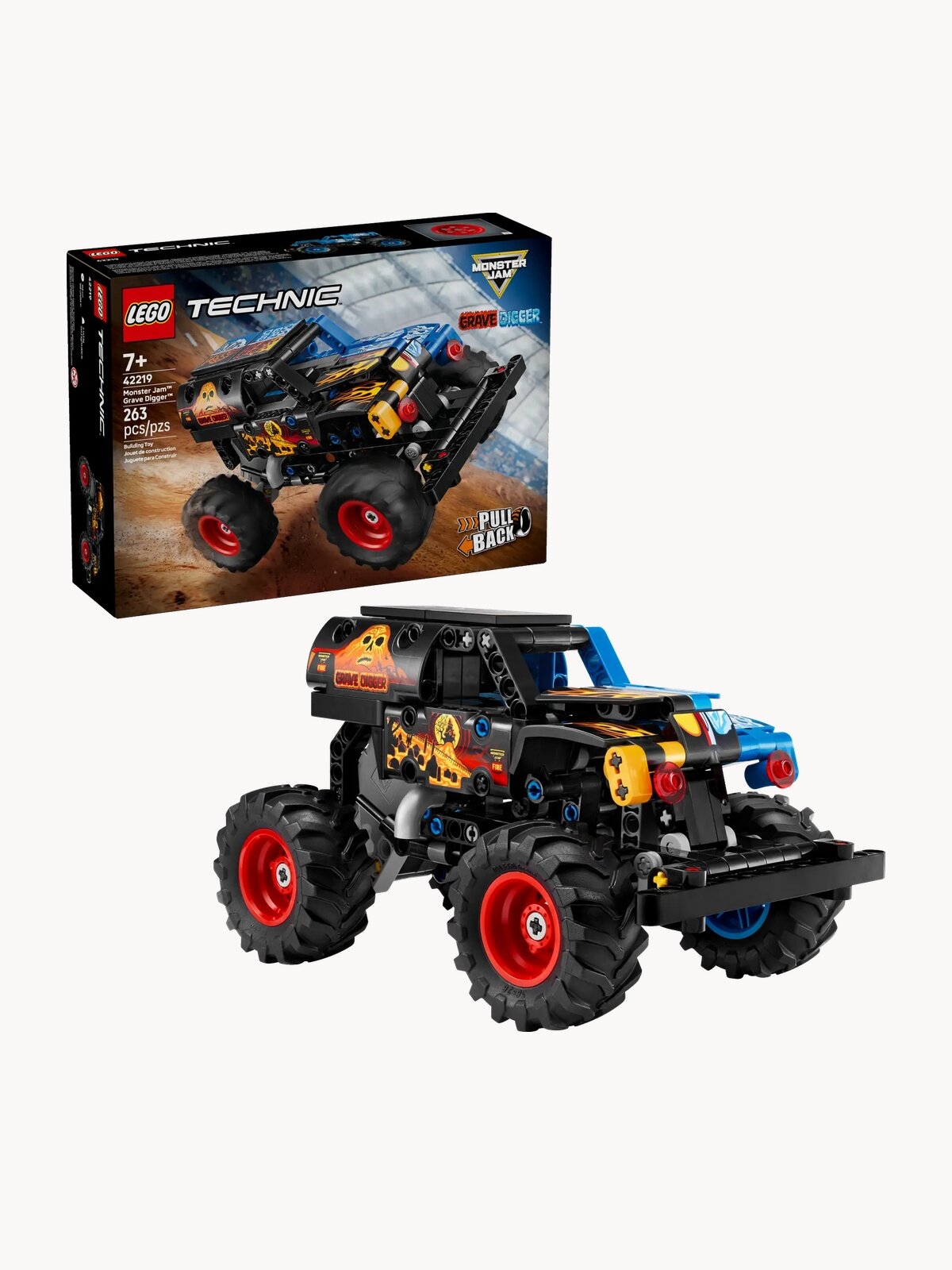 Конструктор LEGO Technic 42219 Monster Jam Grave Digger «Огонь и лёд», 263 дет.