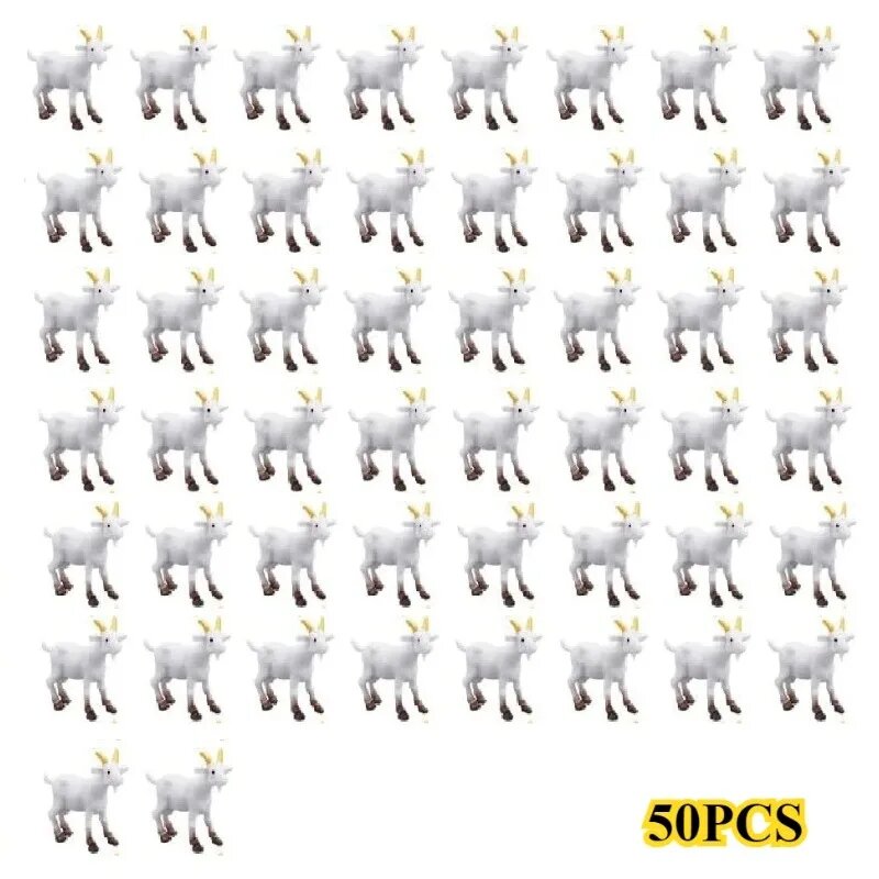 Миниатюрные фигурки коз из смолы, 50 шт.