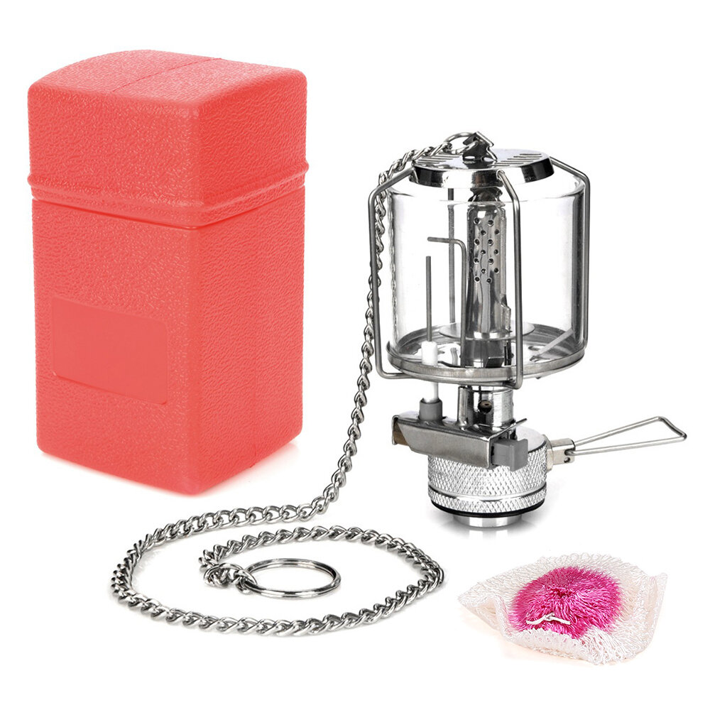 Мини газовая лампа для кемпинга 80 LUX портативная газовая светодиодная лампа для подвешивания в палатке для путешествий походов альпинизма рыбалки модель Type 1 Type 2 материал алюминиевый сплав стекло нержавеющая сталь латунь размер 6*6*11 см длина