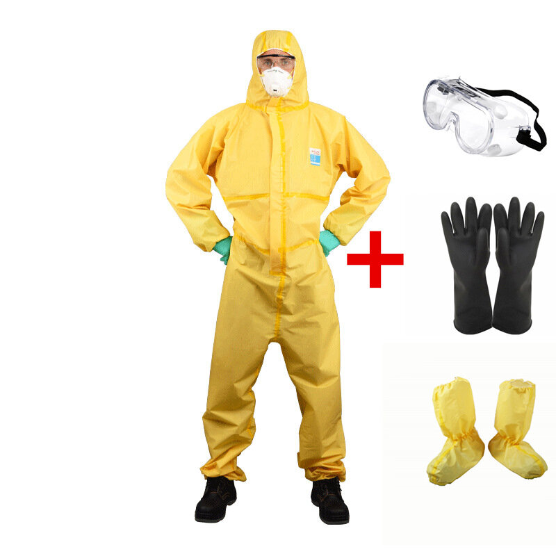 Легкий химически защитный костюм Kunzeer K4000, противогаз, защитный щиток для лица, защита от ядерного излучения, химически защитная одежда, устойчивая к кислотам и щелочам
