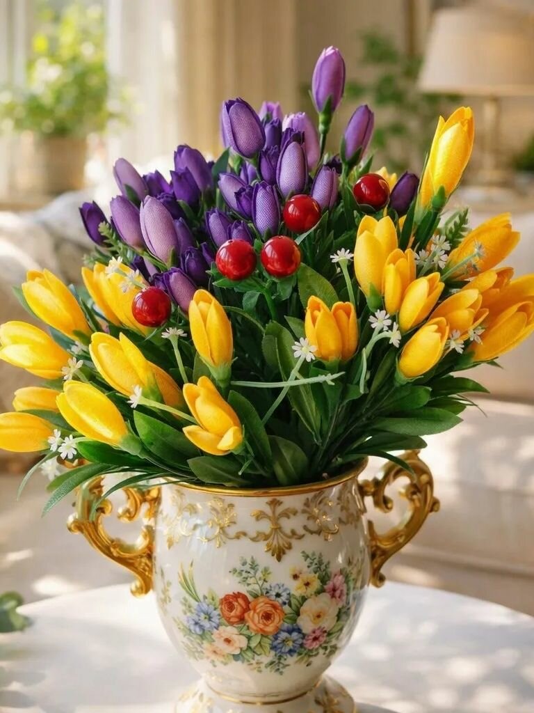 Букет искусственных цветов Крокусы