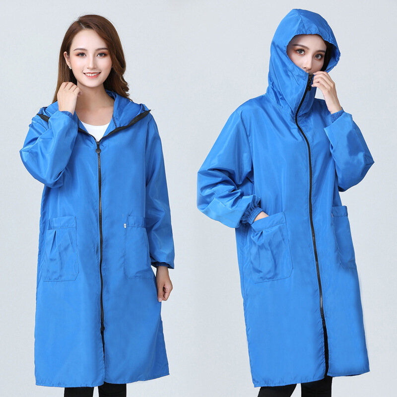 Удлиненный фартук для взрослых, рабочая одежда для дома и кухни, водонепроницаемый, маслостойкий, длинный рукав, модный фартук для женщин на весну и осень