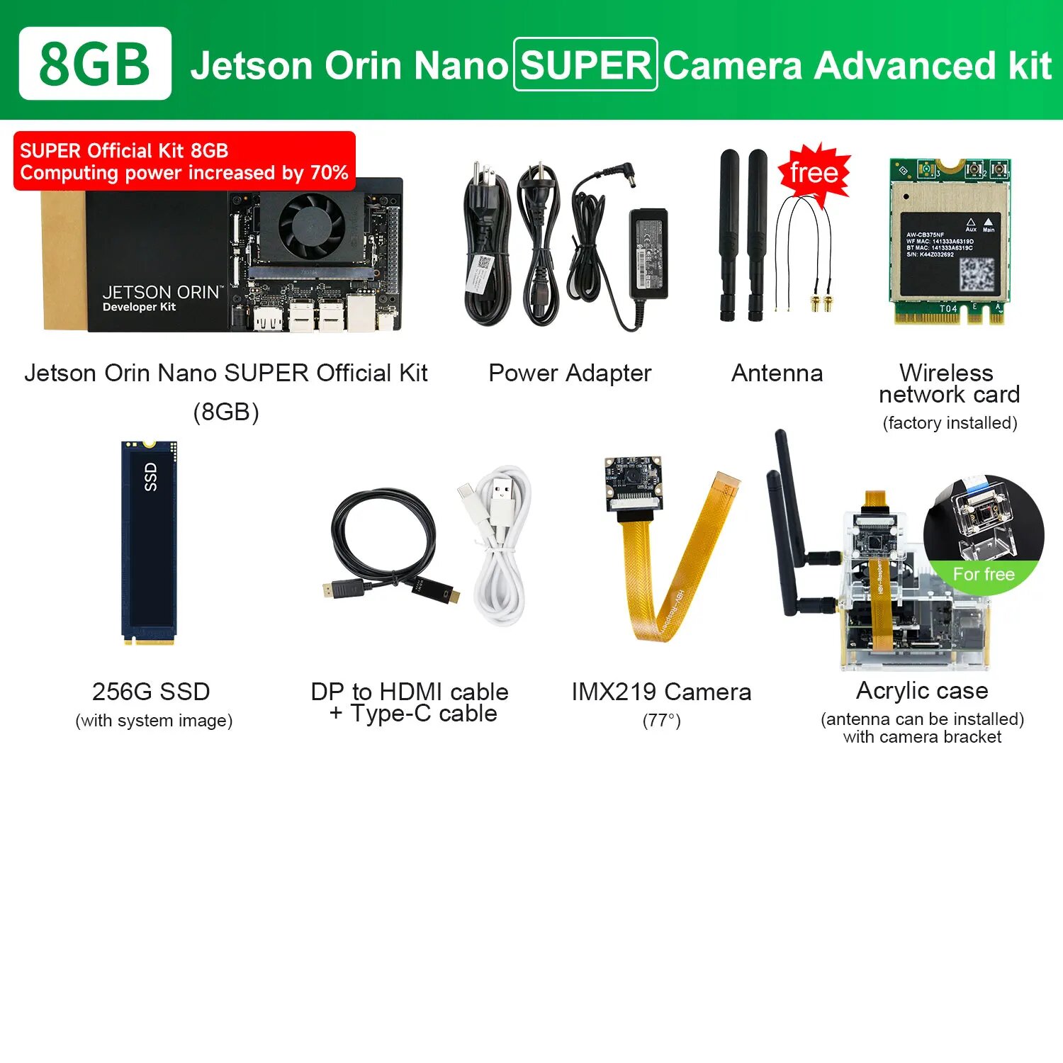 Jeston Orin Nano SUPER Camera Advanced Kit 8ГБ
