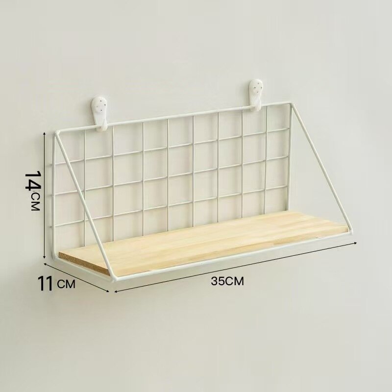 Полка настенная навесная, Стеллаж для хранения вещей, без сверления, 1 шт, черные,35*11*14 cm