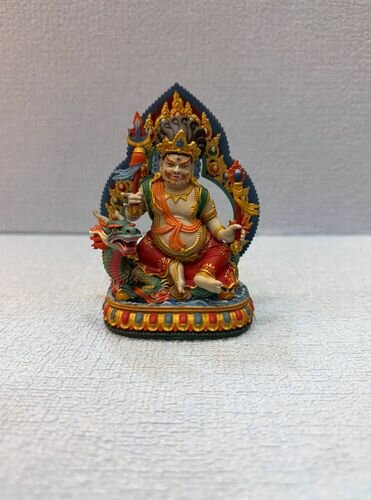 12 см Тибетская раскрашенная белая статуя Джамбала Дзамбала Будды из меди