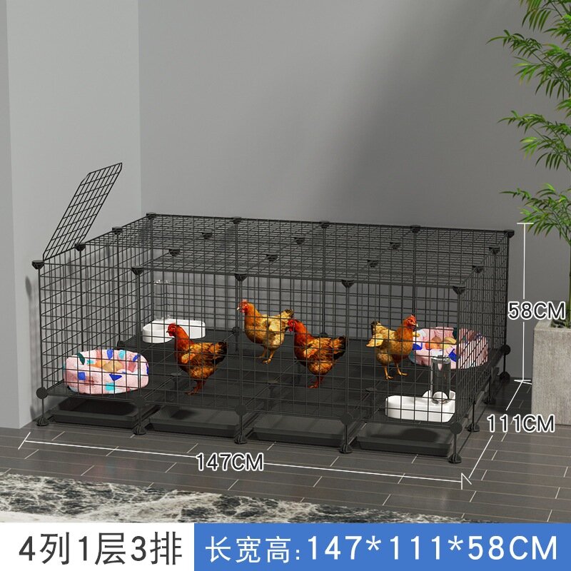 Маленькая клетка для кур и уток для домашнего использования, маленький домашний курятник, курятник с сеткой, собранная клетка для кур на балконе, большого размера
