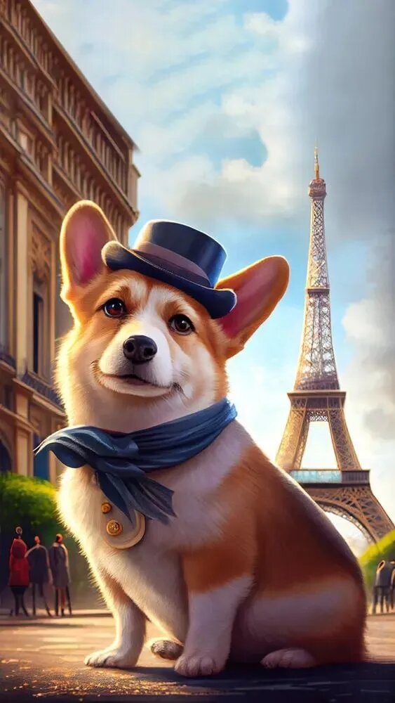 Алмазная Мозаика "Три Корги" 40х50 Алмазная Вышивка/Живопись Стразами, Полная Экспозиция