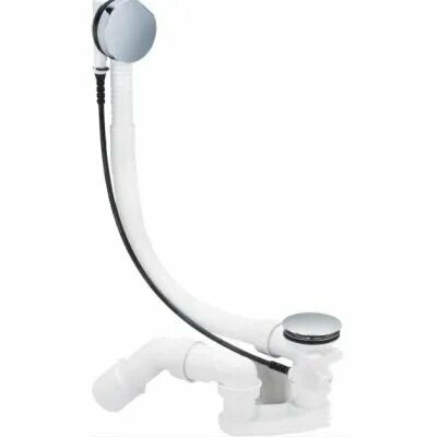 Сифон для ванны пластиковый хромированный слив-перелив полуавтомат Viega Simplex 285357