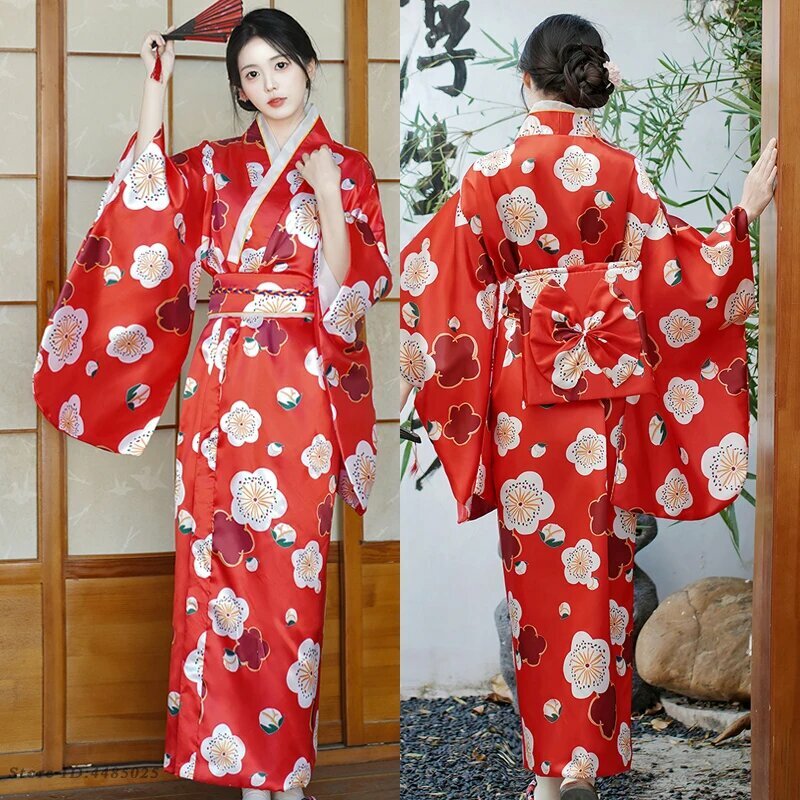 Женское кимоно CEARPION розового цвета из полиэстера Красный, Red Cherry Blossoms