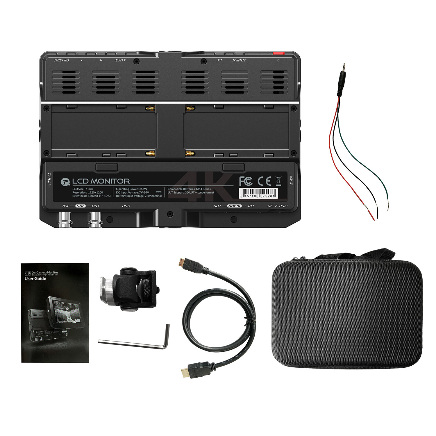 LILLIPUT H7S 7-дюймовый 4K сверхяркий накамерный монитор с разрешением Full HD 1800 нит, видимый при солнечном свете 4K-HDMI и 3G-SDI, поддержка входного и выходного сигнала HDR 3D-LUT Функции для фотосъемки и создания фильмов