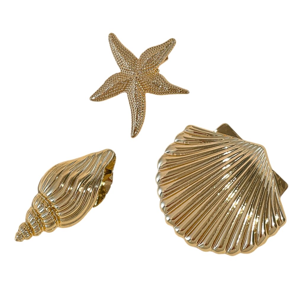 Заколки для волос в виде морских звезд. Головной убор для пляжного отдыха. Аксессуары для волос. Заколки из кожи аллигатора.