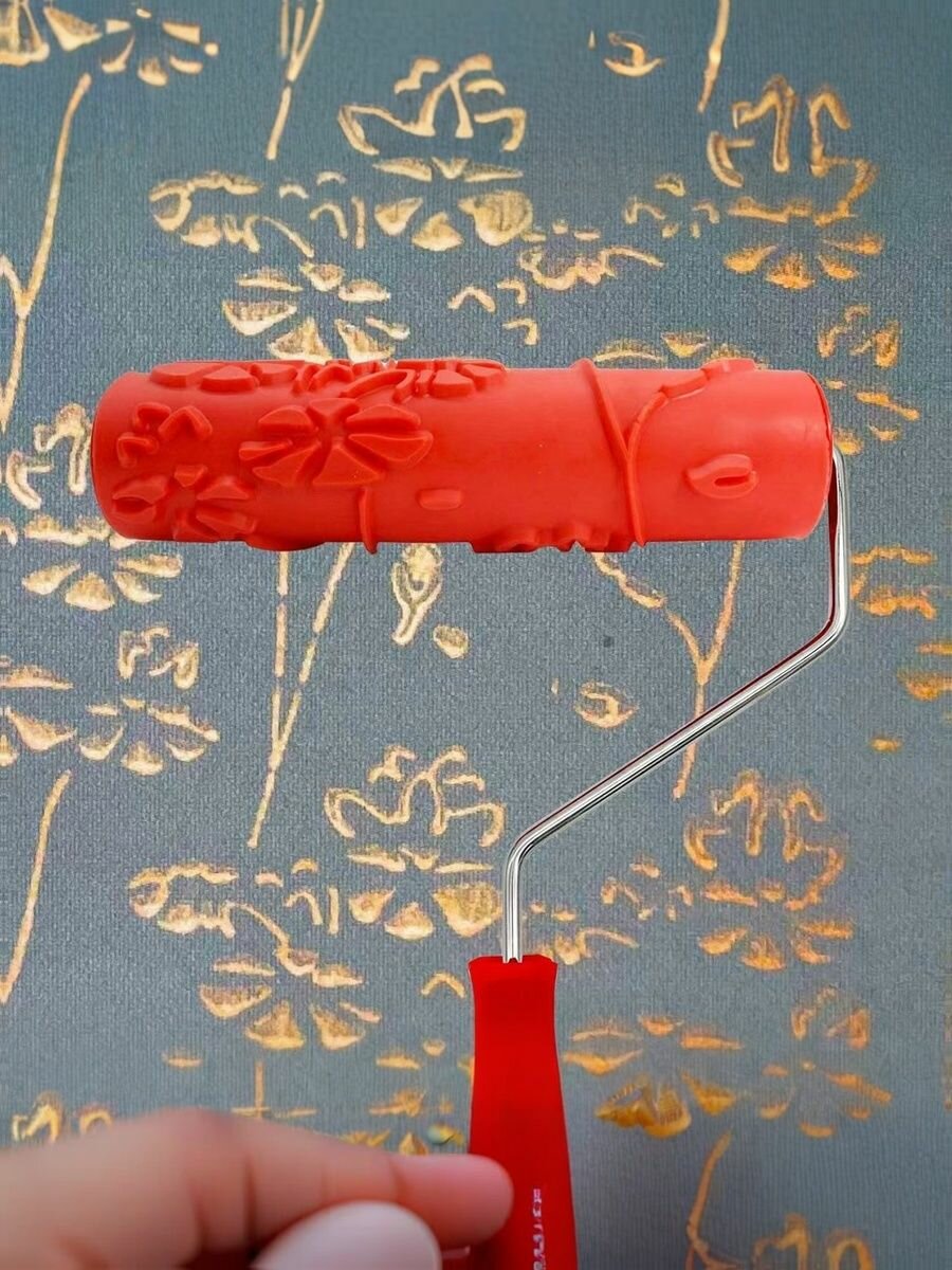 Кисть-валик для рисования в помещении с рисунком лотоса (1 штука)