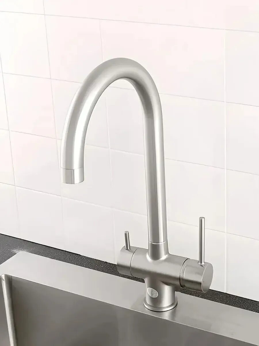 Смеситель на кухню с высоким изливом, кран для воды