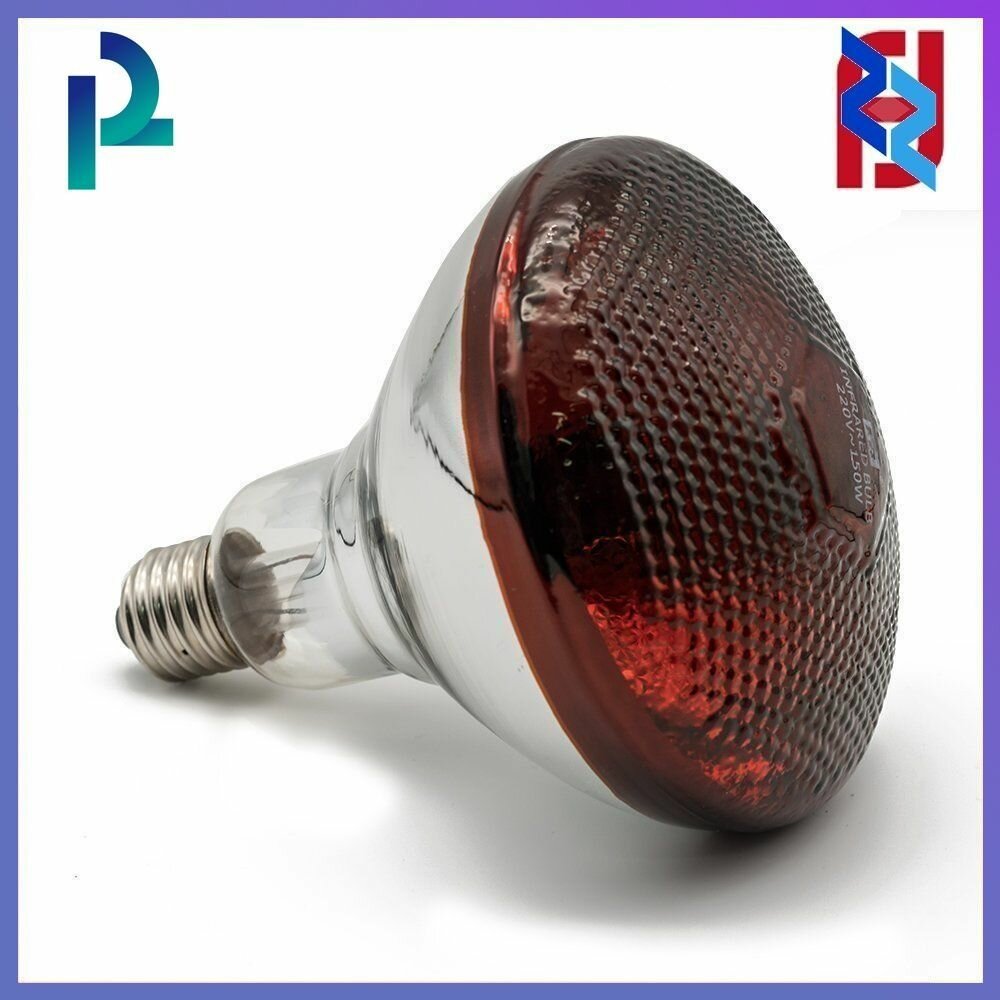 Цао Лампа инфракрасная для обогрева кур, щенков, цыплят, свиней, курятника, брудера/ Лампочка галогенная для животных, растений и теплиц 250Вт Е27 - 1 шт