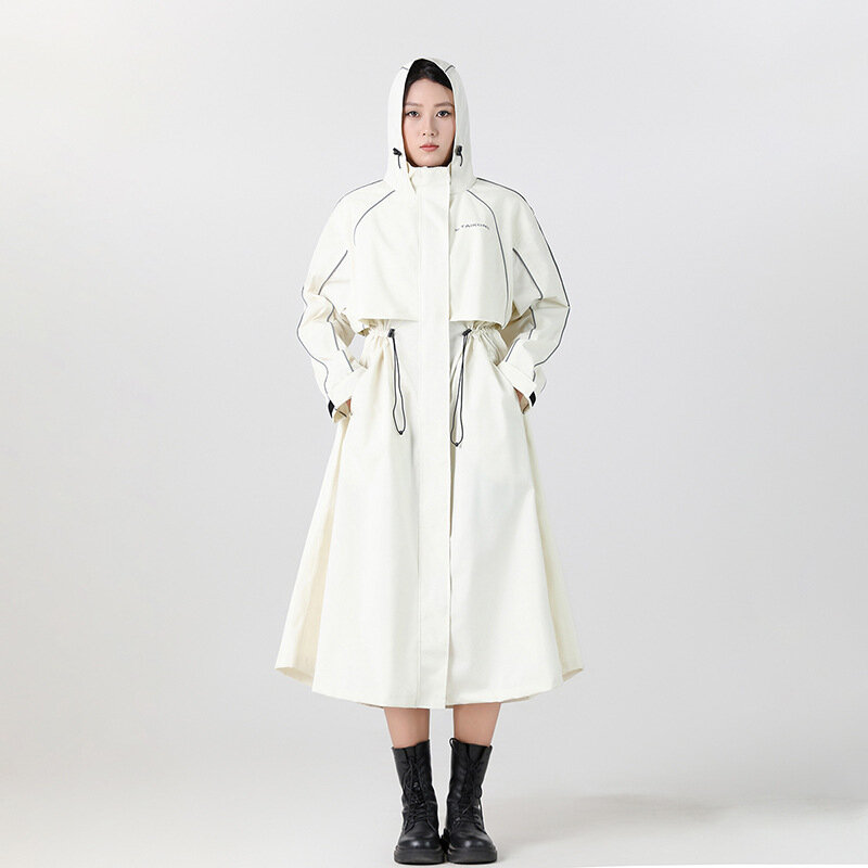 Горячая продажа женского длинного дождевика на все тело, высококачественный утолщенный ветровка, модная уличная одежда для походов и езды на электровелосипеде