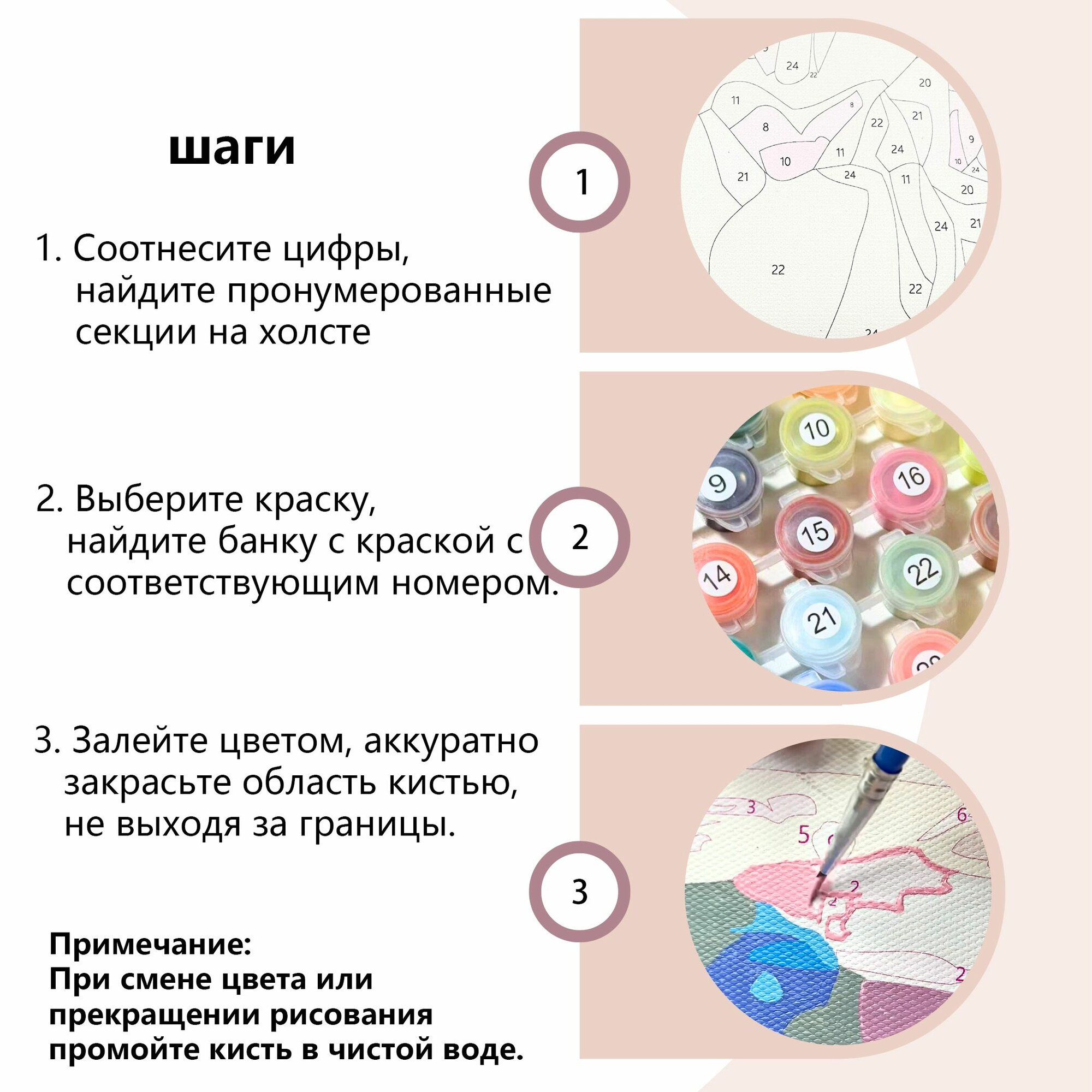 DIY Картина по номерам Грибной лес 40х50/без рамки/Набор для цифровой живописи