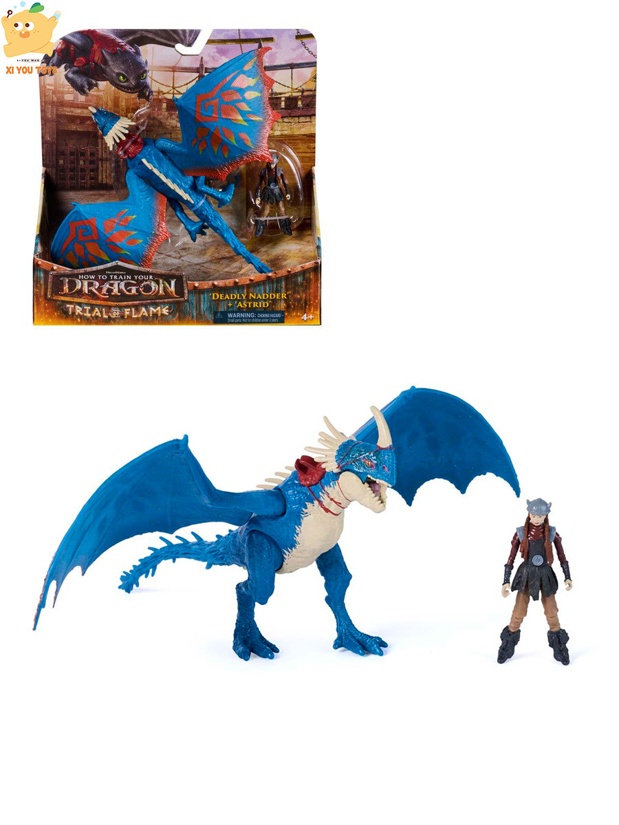 Игрушки Шарнирные Дракон Spin Master How To Train Your Dragon Trial of Flame Deadly Nadder & Astrid / Смертоносный змей и Астрид-Это Шарнирные Куклы, Подходящие Для Детей В Возрасте От 4 Лет И Старше.