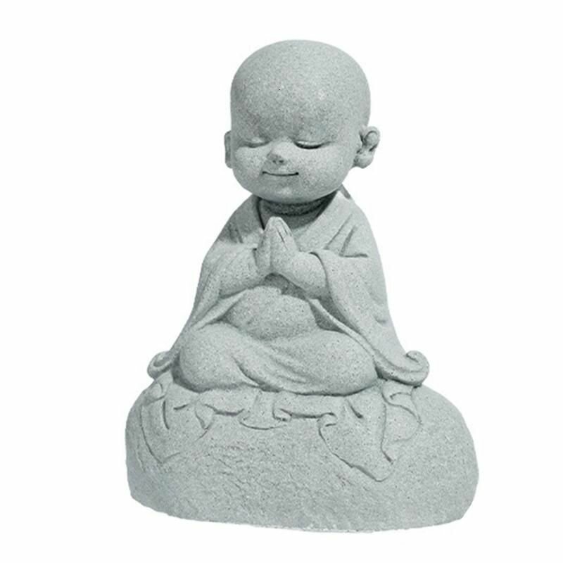 Ручная каменная статуя Будды из голубого песчаника для декора стола и книжных полок, - 1