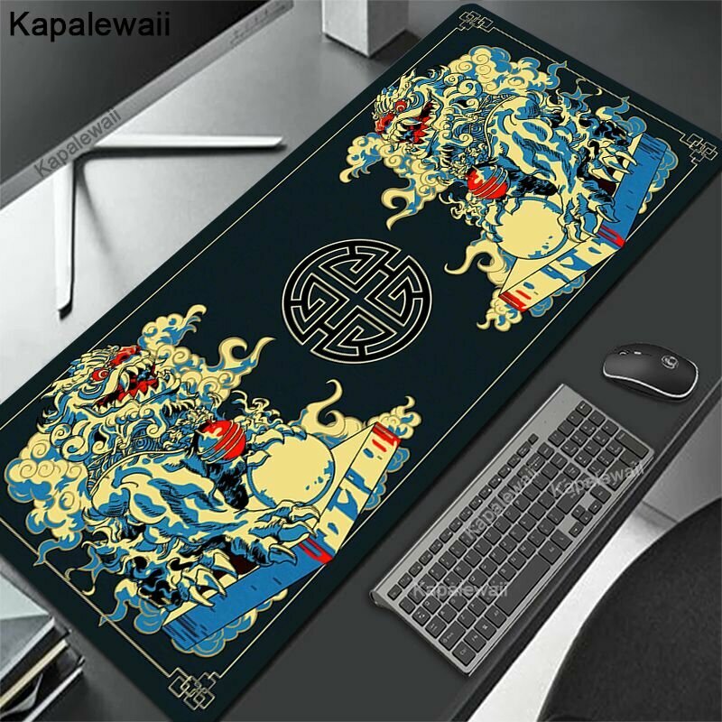 Большая подушка мыши дракон стол мат 400x900x3mm, голубой, светло-розовый, XXL