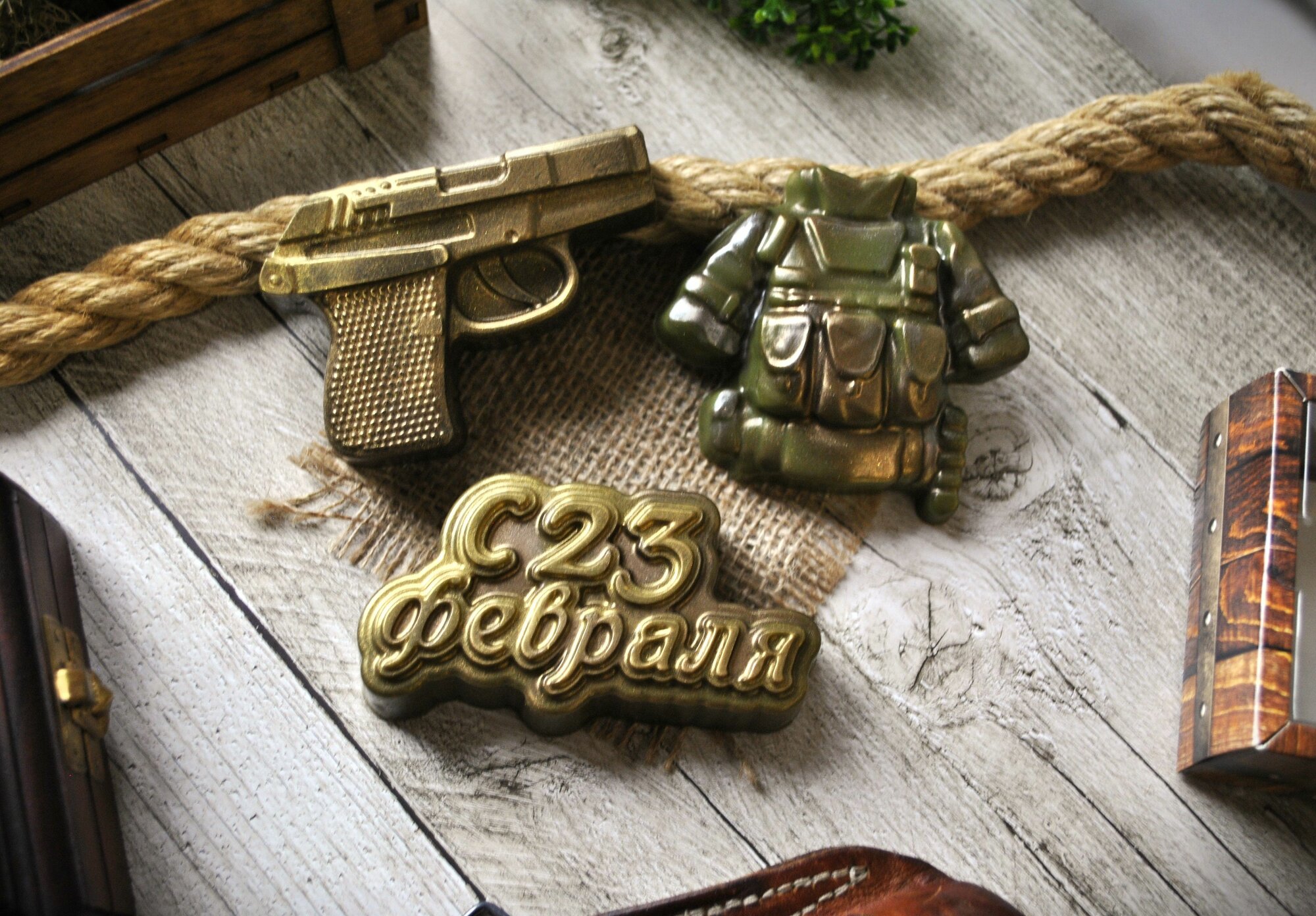 Формы пластиковые для мыла к 23 февраля "Защитнику" -3 шт.