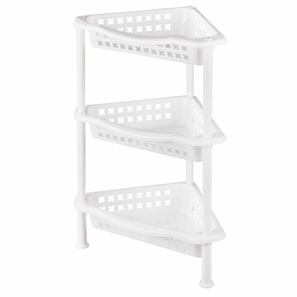 Этажерка угловая 3-х секционная 42х27х60см, белый (6471)
