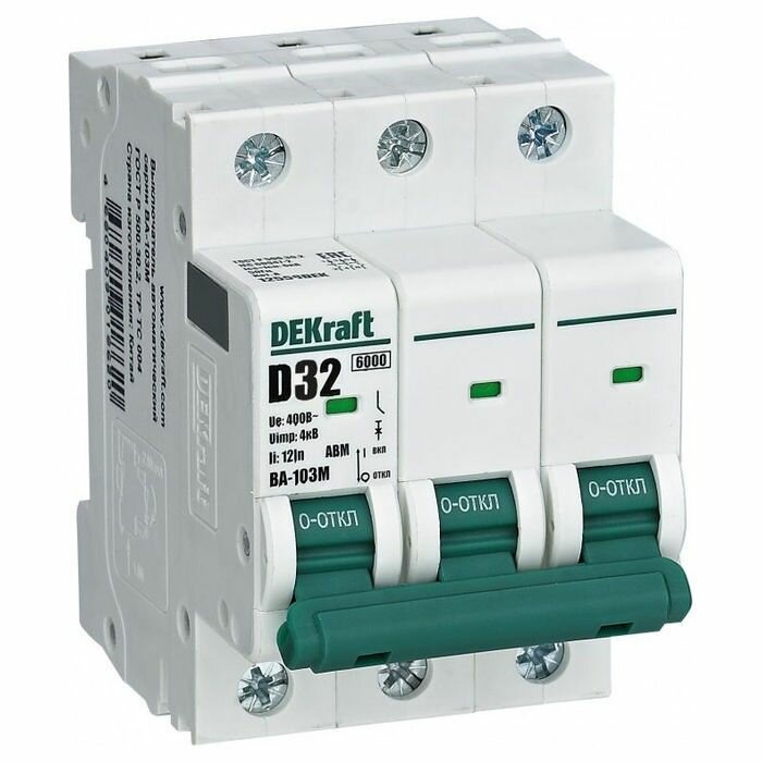 Авт. выкл. 3Р 32А х-ка D ВА-103M 6кА без теплозащиты DEKraft Schneider Electric