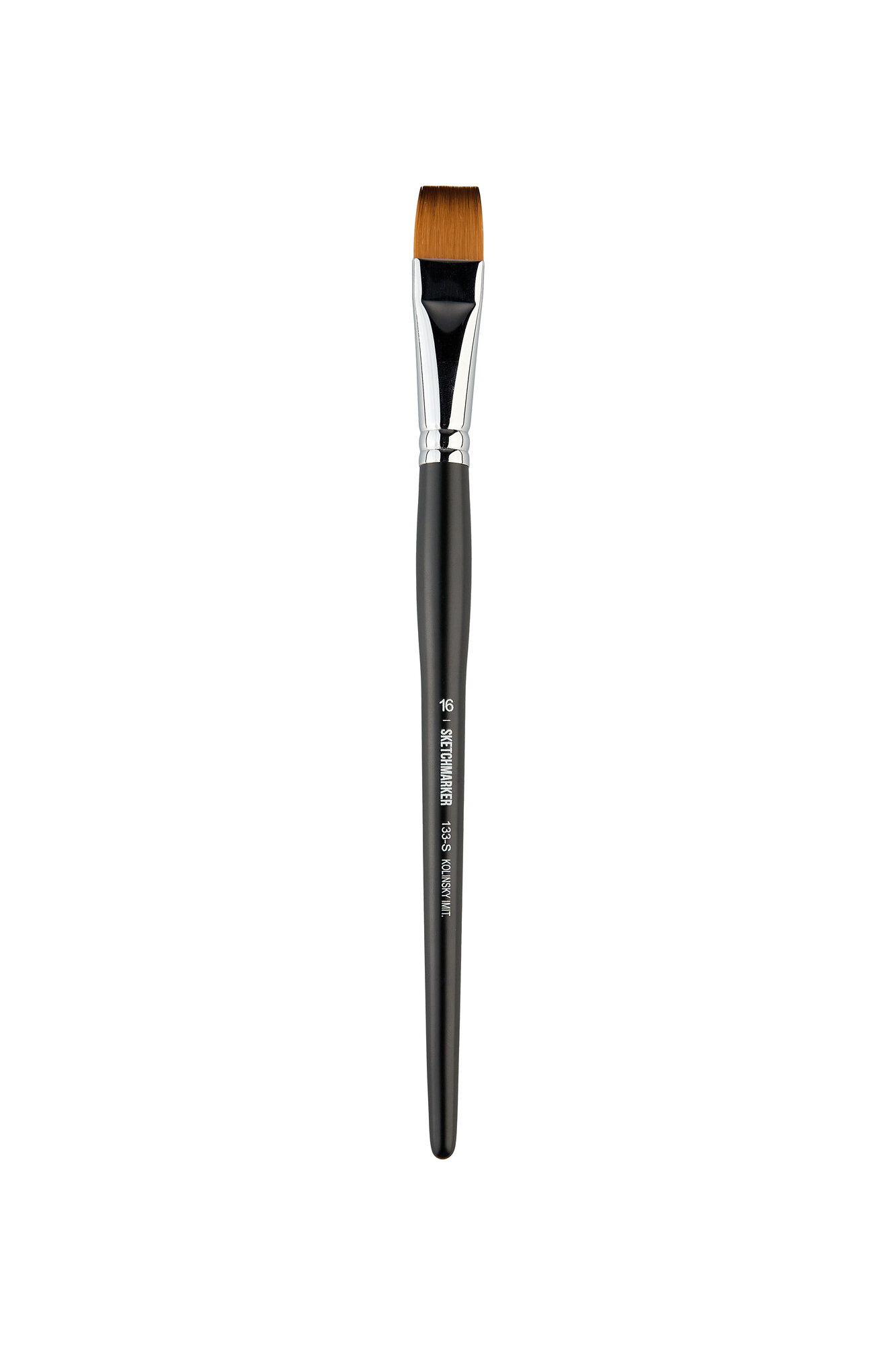 Кисть Sketchmarker Серия 133 синтетика под колонок плоская ручка короткая №16