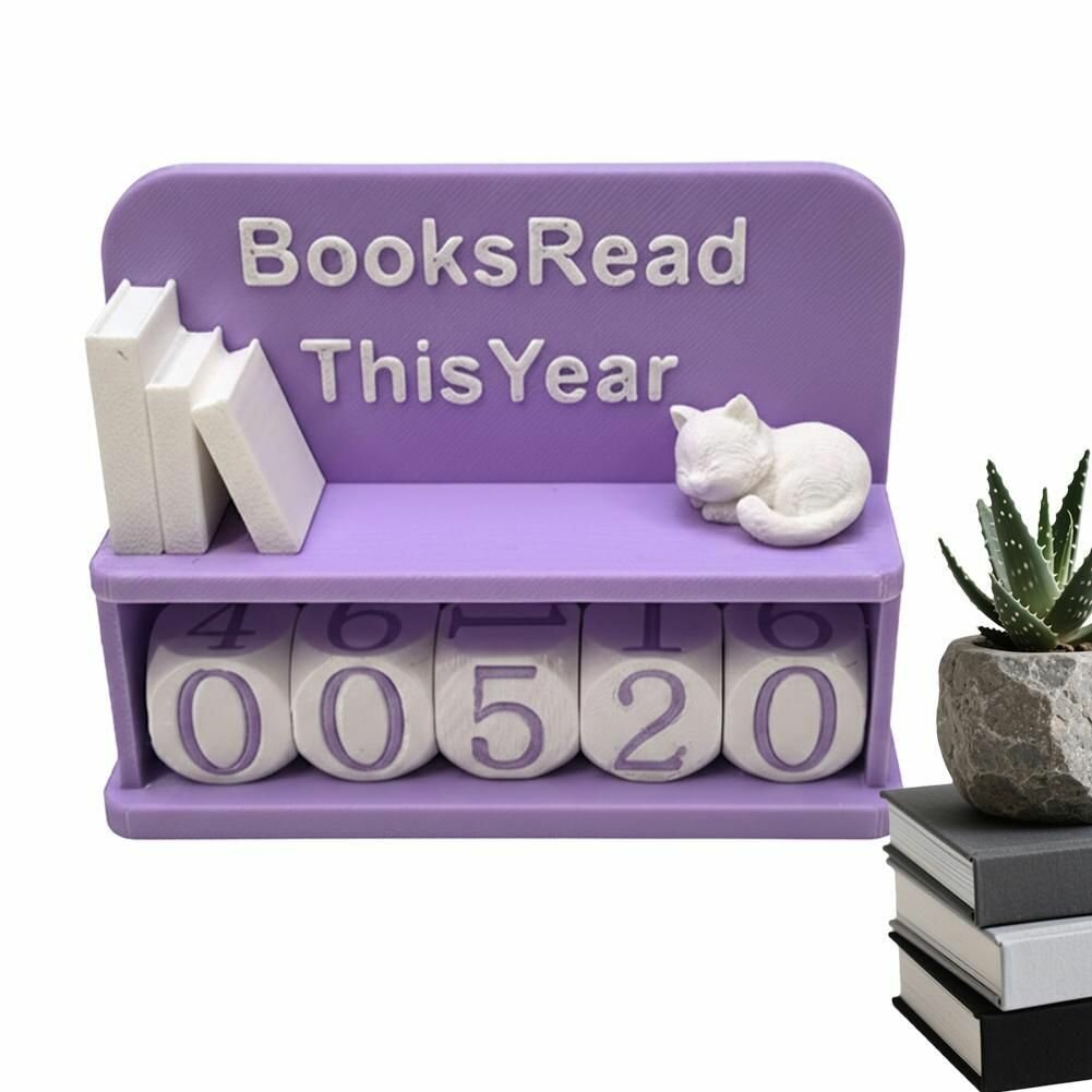 Трекер прочитанных книг, 3D-печать, с подвижными цифрами, декор для книжной полки, подарок читателю, учителю (несколько цветов)