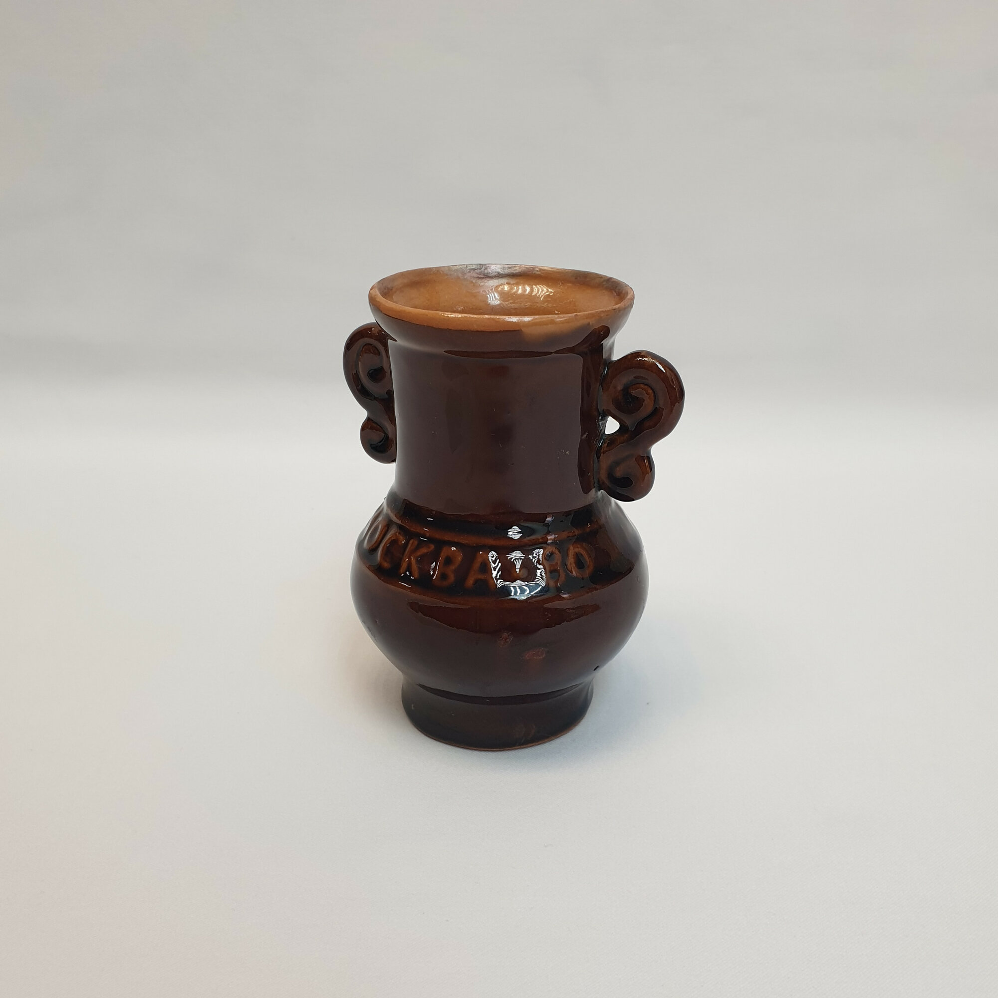 Ваза декоративная Москва-80, обливная керамика высота 12 см, винтаж СССР